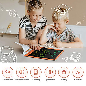 CARRVAS LCD Writing Tablet 10 Inch Colorful Drawing Pad for Kids Reusable Electronic Doodle Board Educational Learning Toys for 3 4 5 6 7 8 Years Old Toddler Boys Girls Home School