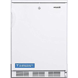 Summit Appliance FF7LW Commercially Listed Freestanding All-Refrigerator for General Purpose Use with Front Lock, Automatic Defrost, Stainless Steel Wrapped Door, Towel Bar Handle and White Exterior