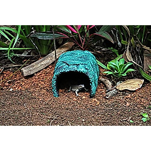 Stone Cave Shelter Hiding Turtle House - Hideout Caves for Reptile Aquarium Terrarium Decoration Ornament (8.3 x 6 inches)