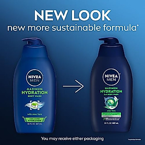 Nivea Men Maximum Hydration Body Wash, Aloe Vera Body Wash for Dry Skin, 30 Fl Oz Pump Bottle
