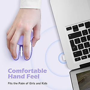 KNOWSQT Bunny Wireless Mouse Purple, 2.4G Silent Rabbit Mice with USB Receiver - for Windows Laptop PC Computer Desktop Gaming