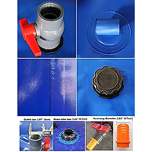 64 Gallon Water Storage Bladder Heavy Duty Truck Bed Camping Agricultural Farm Portable Large-Capacity Foldable Water Container with Shut Off Valve