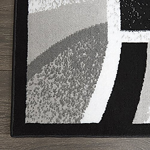 Home Dynamix Lyndhurst Rotana Modern Area Rug, Contemporary Black/Gray 7'8"x10'7"