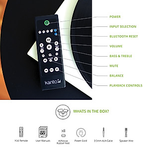 Kanto YU6BAMBOO Powered Bookshelf Speakers with Bluetooth and Phono Preamp | Pair | Bamboo