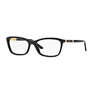 Versace VE3186 GB1 54M Black Cateye Eyeglasses For Women+ BUNDLE With Designer iWear Eyewear Kit