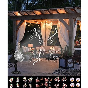 Santa Claus Light Projector for Christmas Outdoor Projector Light Waterproof Holiday Decorative Light with 6 Multi-Festival Patterns for Xmas New Year Birthday Party Indoor Home Backyard Garden