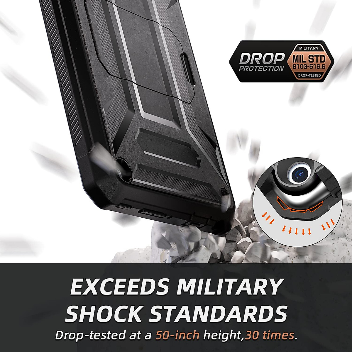 Fire HD 8 & HD 8 Plus Tablet Case (Only 12th Gen,2024/2022) - DJ&RPPQ [Light-Duty] Full Body Rugged Cover with Built-in Screen Protector for Kindle Fire HD 8 Kids Tablet & Kids Pro Tablet - Black