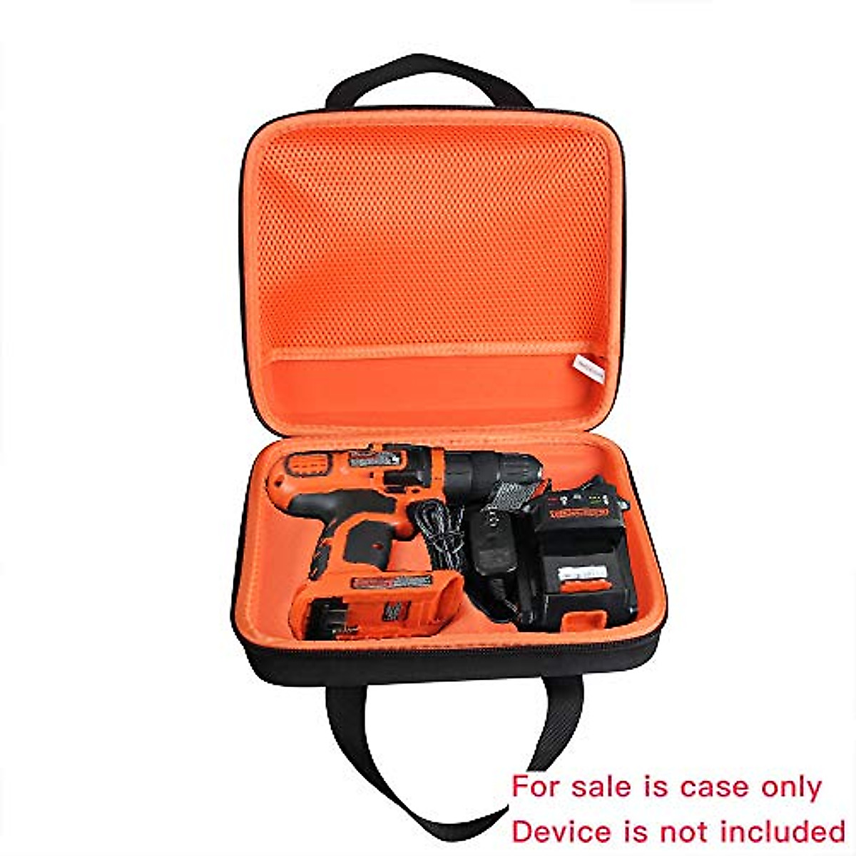 Hermitshell Travel Case for Black+Decker LDX120C 20-Volt MAX Lithium-Ion Cordless Drill/Driver (Black+Orange)