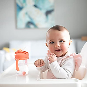 Dr. Brown's Milestones, Baby's First Straw Cup Sippy Cup with Straw, 6m+, 9oz/270ml, Coral, BPA Free