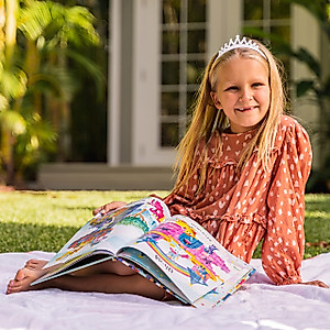 FROG SAC 4 Glitter Tiara Headbands for Girls, Elastic Princess Crown Hair Bands for Toddlers, Stretch Sparkly Hair Accessories for Toddler Girl Children