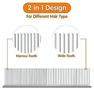 Pettom Pet Steel Grooming Tool Poodle Finishing Butter Comb 7 1/2-inch L