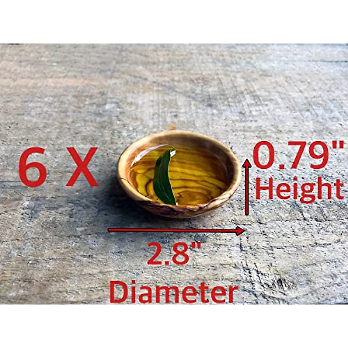 Tubibu Olive Wood Mini Bowls Set of 6 Handmade Bowls, Handcrafted Wooden Mini Bowls