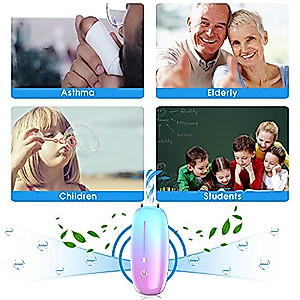 Personal Air Purifier, Timeage Wearable Air Purifier Necklace, Portable Mini Air Ionizer Eliminates Pollen,Smoke,Dust for Outdoor,Travel(Touch Panel)