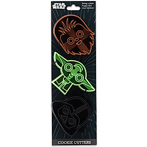 Star Wars Cookie Cutter Set for Kitchen - Featuring Chewbacca, Yoda and Darth Vader Cookie Cutters
