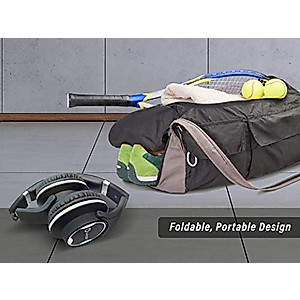 WOOZIK Twist Wireless Headphones, Over Ear 2 in 1 Hybrid Headset with Built-in FM Radio, Micro-SD Card Slot, AUX, Volume Control, Mic, Black