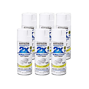 Rust-Oleum 249090-6 PK Painter's Touch 2X Ultra Cover, 6 Pack, Gloss White & 260510 Automotive 2-in-1 Filler & Sandable Primer, 12 Ounce (Pack of 1), Gray