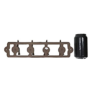 Ebros Cast Iron Whimsical Rustic Wagging Puppy Dog Tails 4 Pegs Quad Wall Hooks 13.75" Wide Hanger Dogs Themed Wall Mount Leash Coat Hat Keys Hook Decor Hanging Sculpture Plaque