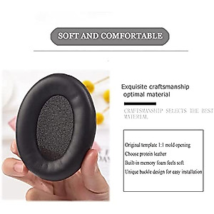 Adhiper Earpad Replacement WH-1000XM3 Earmuffs Ear Pads and Repair Part is Compatible for Sony WH-1000XM3 Wireless Noise-Canceling Over-Ear Headphones (Black)