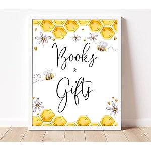 Personalized Books and Gifts Welcome Sign Honey Bee Baby Shower Poster/Canvas Decor Wall Sweet as Can Bee Gifts Table Sign Baby Shower Bee Baby Shower Decoration Honeycomb Bee Gender Neutral