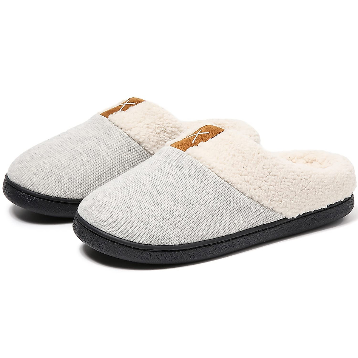 PLMOKN Slippers for Women Indoor Outdoor Like Wool Shoes With Memory Foam Ladies Fuzzy House Bedroom Pantuflas Para Mujer,44/45, Xt-beige, 13-14 Women/11-12 Men