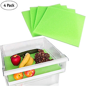 BULLETSHAKER Fruit and Veggie Life Extender Liner by Tenquest 4-Pack, 15X14 Inch, Refrigerator Shelf - Produce Saver, Extends Life and Keeps Refrigerator Fresh Prevents Spoilage