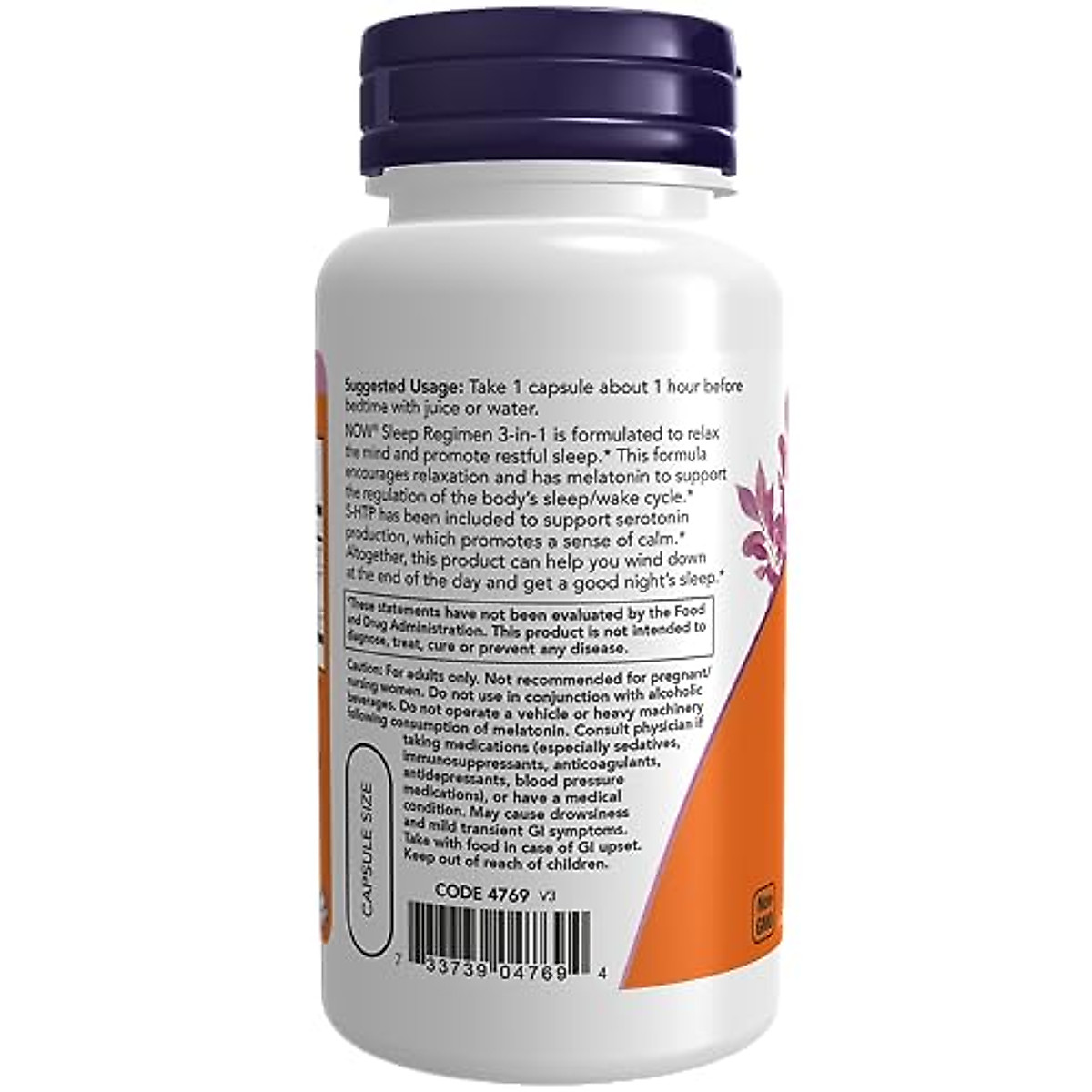 NOW Supplements, Sleep Regimen 3-In-1, With Melatonin, 5-HTP and L-Theanine, Restful Sleep Blend*, 90 Veg Capsules