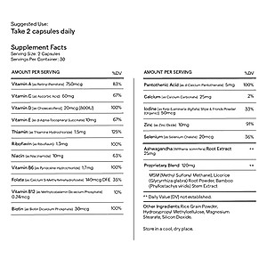 Rae Wellness Multivitamin - Full-Body Support with Essential Nutrients Like Vitamin A, C, D, Biotin, Zinc and More - Vegan, Non-GMO, Gluten-Free - 60 Caps (30 Servings)