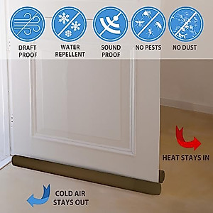 Twin Draft Guard Hug N Fit, Original Dual Draft Stopper Instantly Blocks Air from Entering, Water Repellent, Fits 28”-36” Length with 1.5” Energy Saver Tube