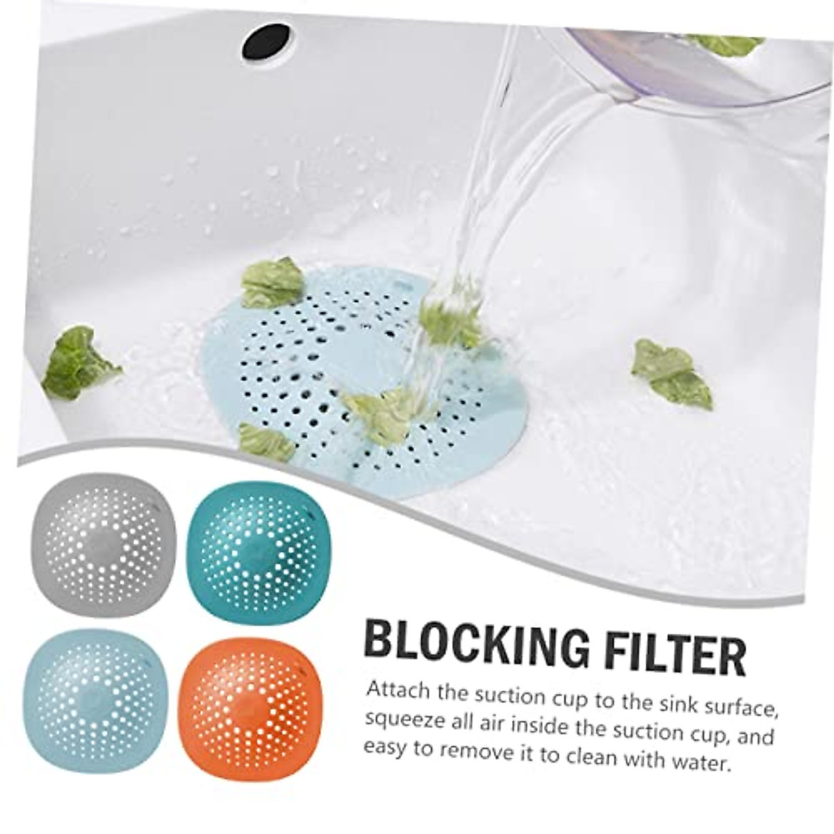 4pcs Anti-Clogging Floor Drain Bath tub Drain Covers tub Drain Covers for bathtubs Floor Drain Strainer Hair/Vegetable Scraps/Garbage Silicone Hair Catcher Sink Drain Stopper TPR