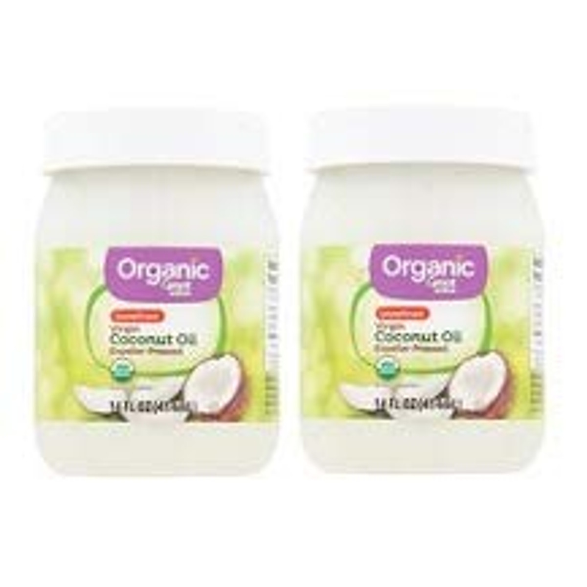 Great Value Organic Unrefined Virgin Coconut Oil, 14 fl oz (Pack of 2)