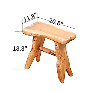 Brefhome Wooden Tree Stump Plant Stand Stool Side Table,Small Natural Wood Bench,Indoor/Outdoor Use
