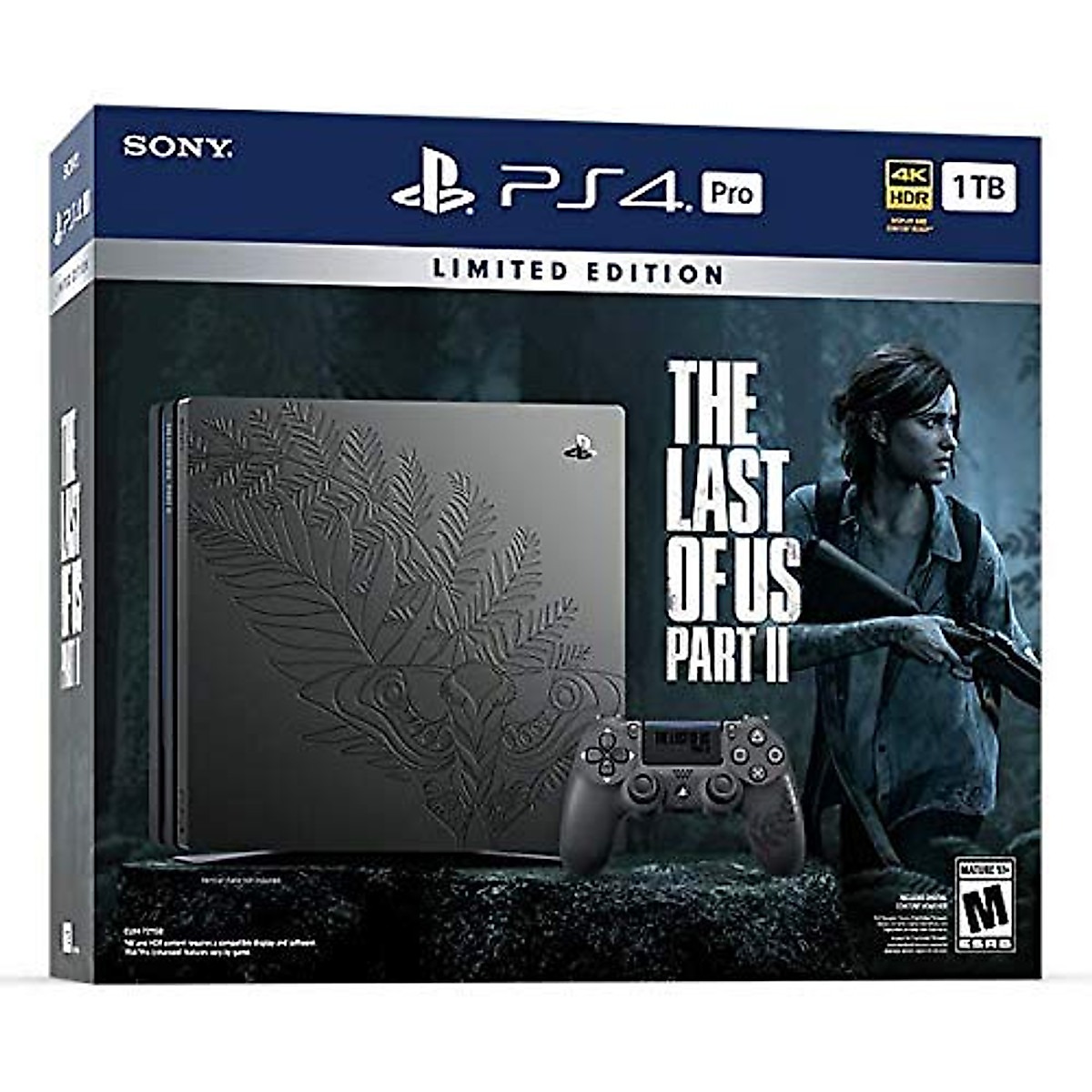 PlayStation 4 Pro 1TB Limited Edition The Last of Us Part 2 Console Bundle - Black (Renewed)