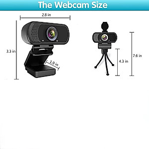 ZIQIAN HD Webcam 1080P Webcam,Live Streaming Web Camera with Stereo Microphone, Desktop or Laptop USB Webcam with 100 Degree View Angle for Conferencing, Streaming, Gaming.Video Calling (N5 Webcam)