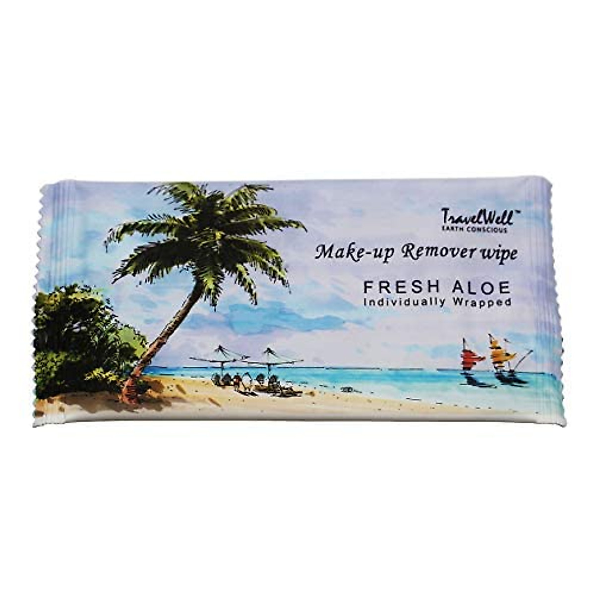 TRAVELWELL Makeup Remover Wipes Bulk, Individually Wrapped Natural Fresh Aloe Travel Packs Elderly Bathing Cleansing Wipes - 500 Count per Package | Travel Size Toiletries | Hotel Toiletries Bulk Set