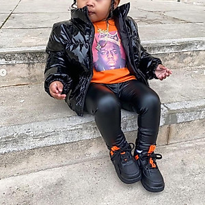 AMEBELLE Toddler Baby Girl Boy Unisex Warm Stand Collar Lightweight Zip Up Down Jacket Coats(1672-Black-6/7Y)