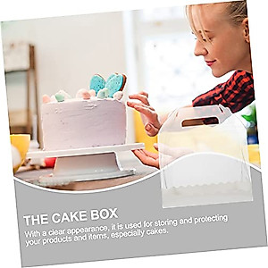 Zerodeko 10pcs Boxes Portable Cake Box Disposable Containers Food Containers Disposable Mini Boxes Bakery Boxes Containers with Lids Transparent Bakery Box Candy Packing Box Cake Container