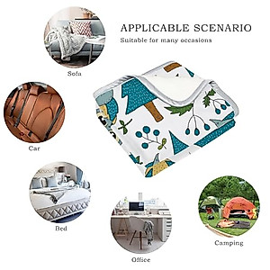 DreamBay Soft Throw Blanket for Couch Sofa Forest Owls and Fir Trees Lightweight Blanket Women Microfiber Blanket for Bed Office Camping Travel 50x60 inches