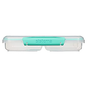 Sistema To Go Multi Split Food Storage Container, Clear with Coloured Clips, 820 ml