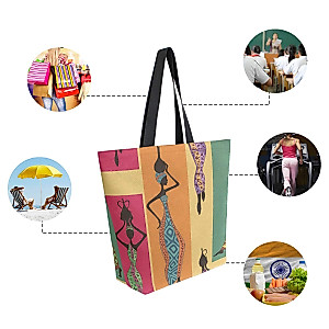 Woman Tote Bag African American Woman Shoulder Handbag for Work Travel Business Beach Shopping