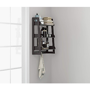 UTEX Bathroom Wall Shelf, 3 Tier Wall Mount Floating Shelves, Over Toilet Storage Shelf Organizer, Espresso