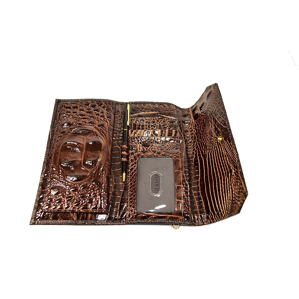 Brahmin Soft Checkbook wallet Taupe Tempura G44 1100