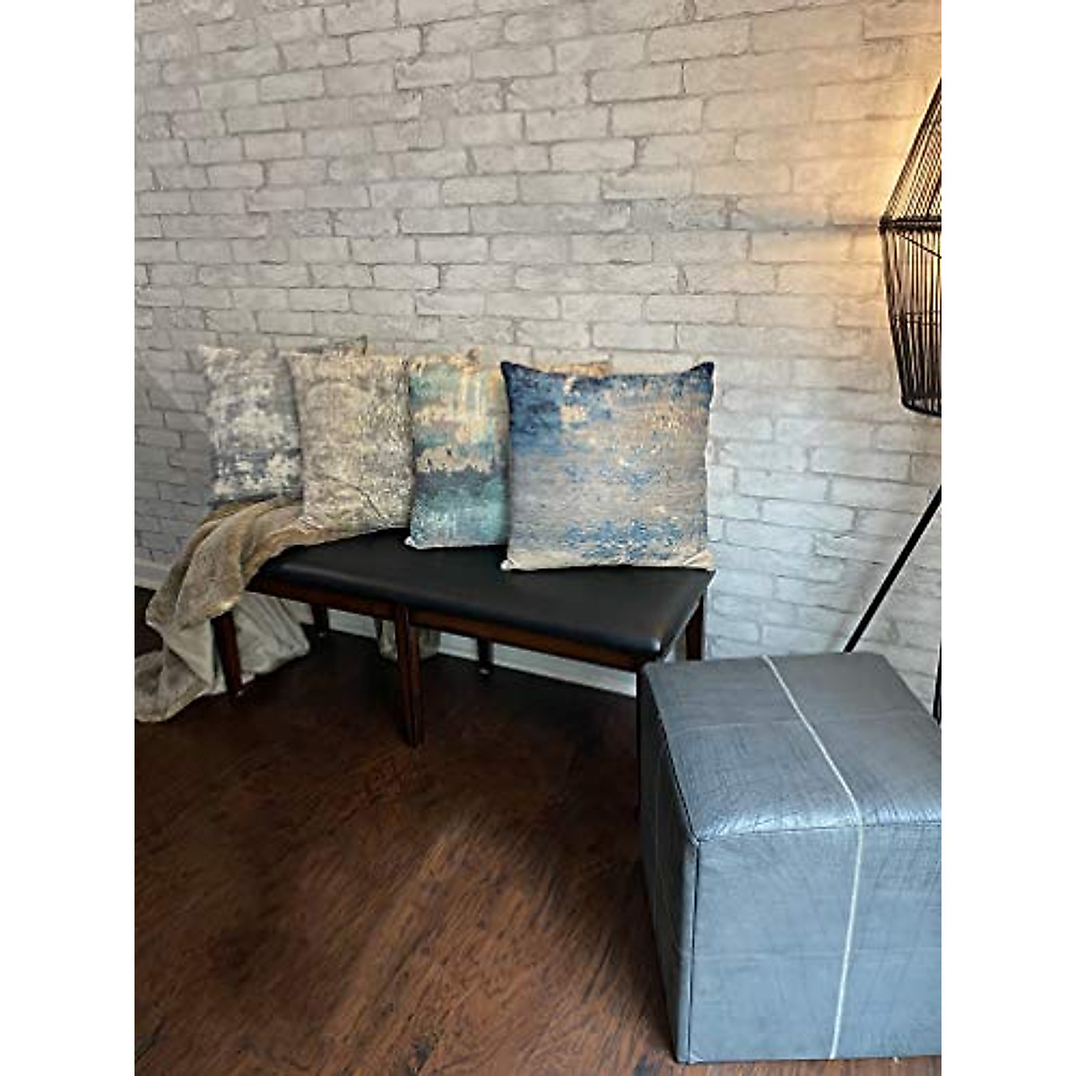 Noori Rug 1 Throw Pillow, 20x20x4, Silver