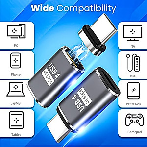Cellularize Right Angle USB C Adapter (2 Pack 1+1) USB C 90 Degree Adapter Up Down 40Gbps PD 240W Low Profile Type-C Male to Female Thunderbolt QC & Data Transfer for USB-C Devices