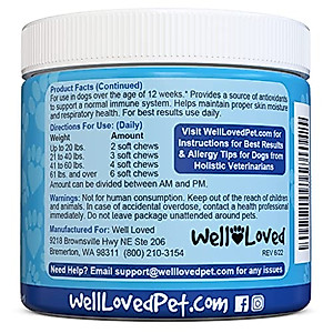 Well Loved Dog Allergy Chews - Dog Allergy Relief, Made in USA, Vet Developed, Hot Spot Treatment for Dogs, Dog Itch Relief, Anti Itch for Dogs, Dog Vitamins, Dog Skin Allergies Treatment, 120 Count