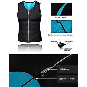 NonEcho Men Sauna Vest Hot Sweat Waist Trainer Corset Neoprene Tank Top Shapewear Slimming Shirt Workout Suit