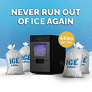 Newair 44lb. Nugget Countertop Ice Maker with Self-Cleaning Function, Refillable Water Tank, Perfect for Kitchens, Offices, Home Coffee Bars, and More