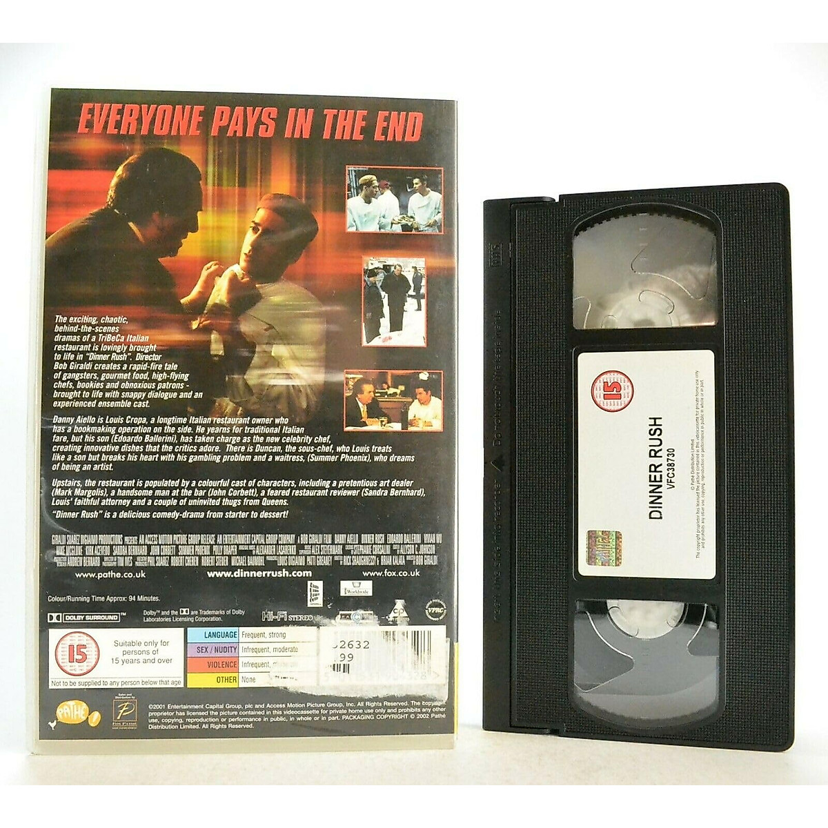 Dinner Rush: Independent Drama (2000) - Large Box - D.Aiello/J.Corbett - Pal VHS