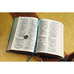 NIV, Personal Size Bible, Large Print, Leathersoft, Teal/Gold, Red Letter, Comfort Print