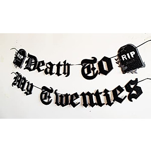 ayiho Death to My Twenties Black 30th Birthday Decorations Funeral for My Youth Rip to My 20s Sash Number 30 Balloon Latex Balloon for Funny Thirtieth Birthday Party Supplies (black)