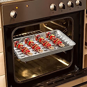 Yesland 30 Pack Disposable Aluminum Foil Pans - 13.4 x 9 x 1.1 Inch Food Containers, Aluminum Sheet Pans for Cooking, Baking, Heating, Storing, Meal Prep, Takeout